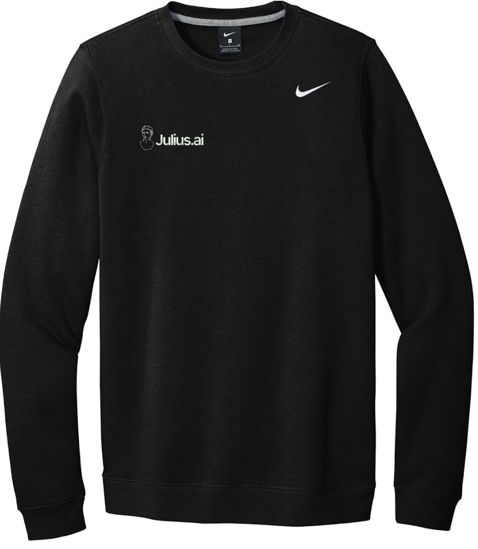 Black Nike Crewneck - Caesar Logo – Julius AI Merch Store